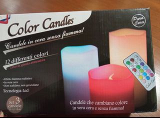 Candele in cera senza fiamma Colore Candles