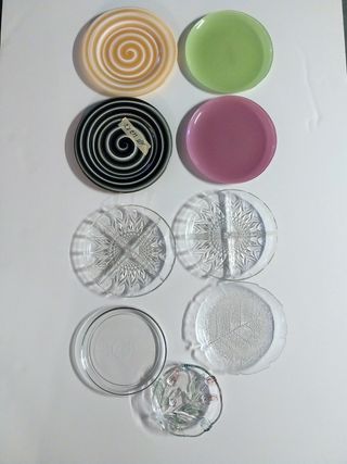 Lotto 9 piatti vetro