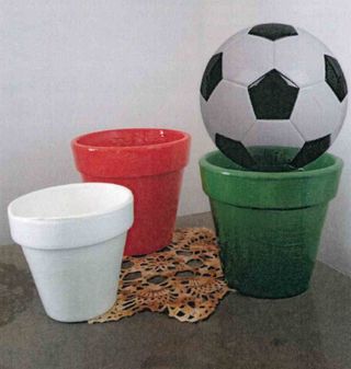 3 vasetti tricolore in terracotta