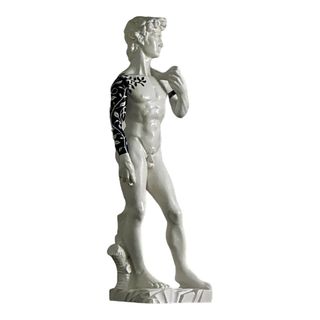 Scultura Davide Michelangelo Marmo Bianco Tattoo