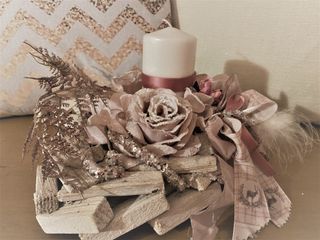 DECORAZIONE NATALIZIA CENTROTAVOLA CON CANDELA - f