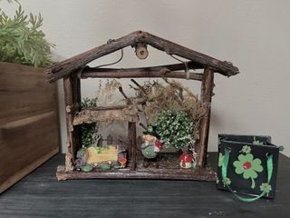 DECORAZIONE DA APPENDERE IN LEGNO PORTAFORTUNA fat