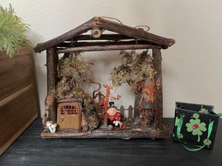 DECORAZIONE DA APPENDERE IN LEGNO PORTAFORTUNA fat