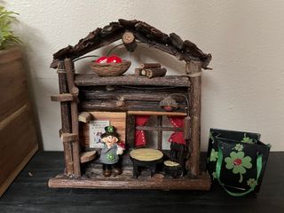 DECORAZIONE DA APPENDERE IN LEGNO PORTAFORTUNA fat