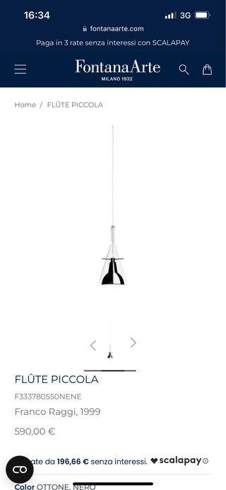 Lampada a sospensione Flûte di Fontana Arte