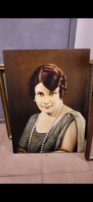 Quadro ritratto donna.con collana perle