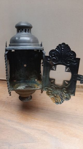 porta candela antica in rame vintage