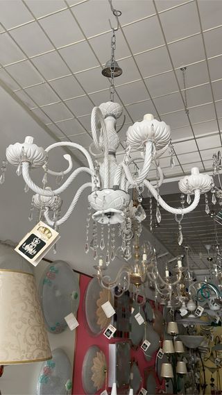 lampadario in cristallo bianco