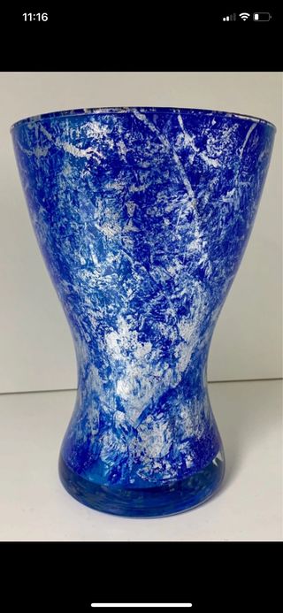 Vaso blu in vetro