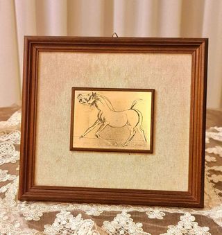 Quadro con cavallo argento 850/1000 firmato