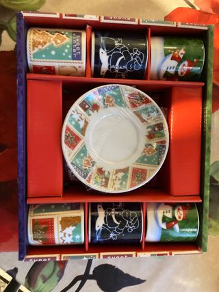 set 6 tazzine + piattini caffé natalizi