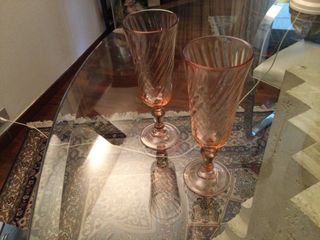 6  Flutes  vintage anni 80 ,colore rosa.