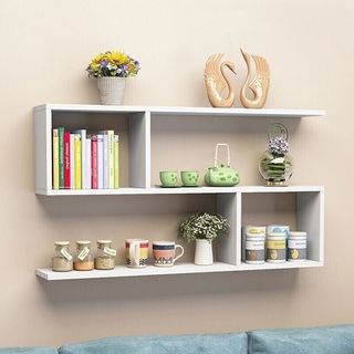 2 pezzi Libreria mensole porta oggetti bianco