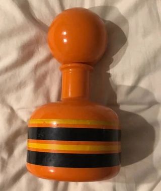 Bottiglia vetro vintage a righe