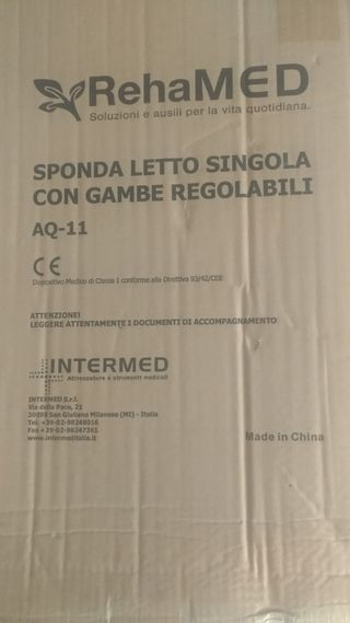 Sponda regolabile per persone allettate