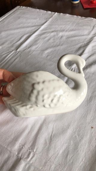 Cigno in ceramica vaso portaoggetti