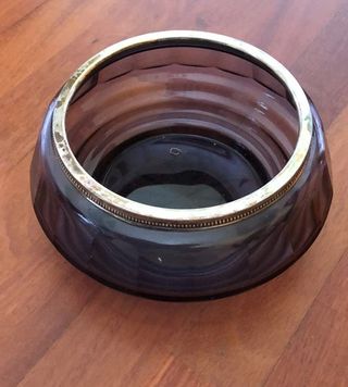 Ciotola porta ghiaccio in vetro e argento 800