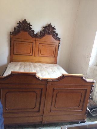 Letto matrimoniale antiquariato antico rose legno