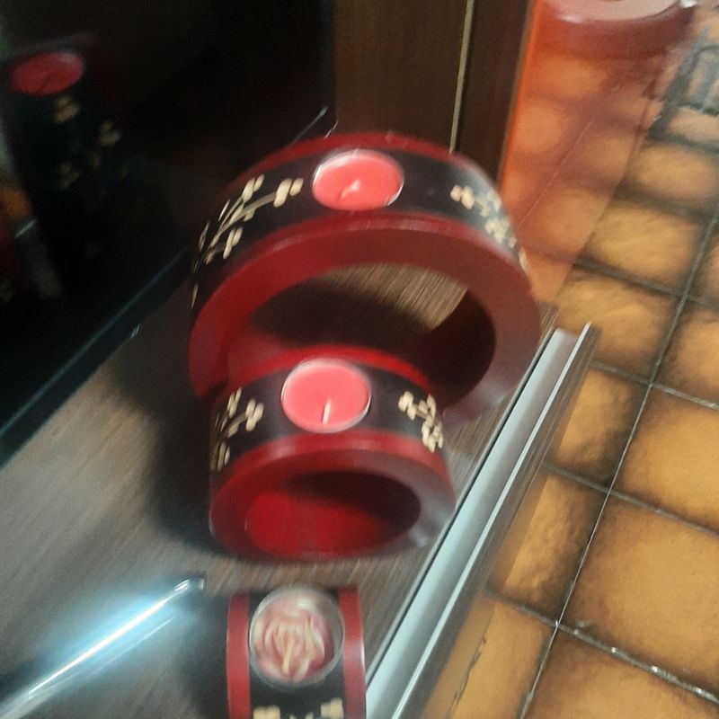 porta candele legno Foto-5