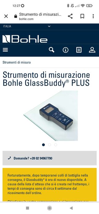 Bohle misuratore spessore vetro