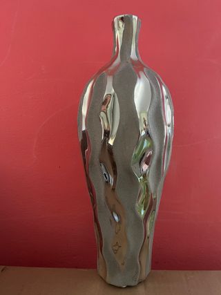 Vaso grigio con brillantini