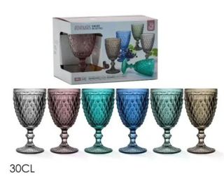 set 6 bicchieri calice In Vetro Da Tavola Bicchier