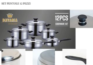BATTERIA DI PENTOLE BAVARIA 12 PEZZI IN
ACCIAIO I