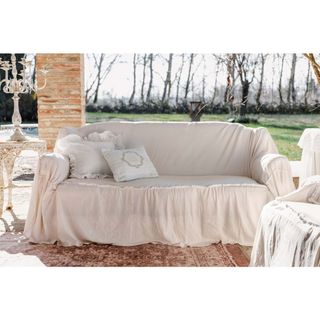 Copridivano con gala shabby chic blanc mariclo