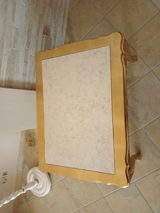 TAVOLINETTO BASSO FOGLIA ORO E MARMO
