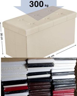 PUFF POUF CONTENITORE ECOPELLE PANCA BAULE IMBOTTI