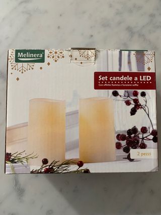 set 2 candele a led