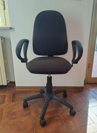 Sedia da Ufficio Girevole Nera con Ruote Rotelle