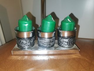 Tris porta candele+3 candele