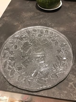 piatto in vetro natalizio