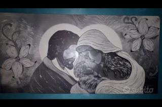 Quadro sacra famiglia in rilievo