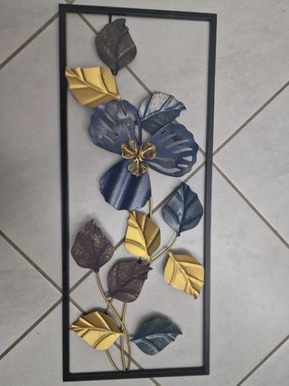 Decorazione parete foglie rilievo