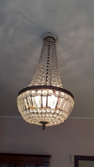 Lampadario antico di cristallo (3 pezzi uguali)