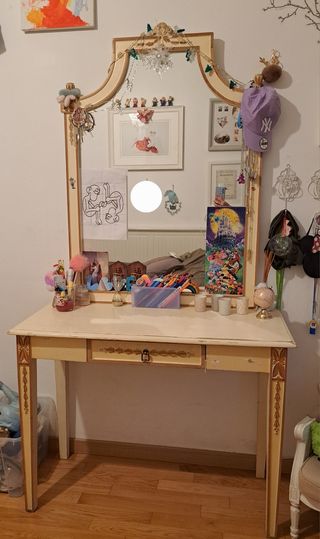 Scrivania con specchio vintage