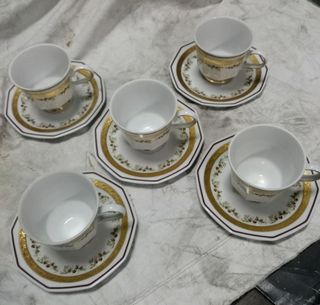 5 tazze da caffè decoro oro porcellana Winterling