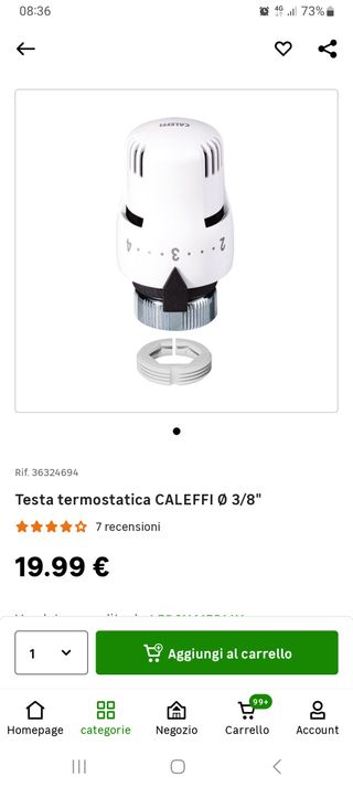 Testa termostatica Caleffi