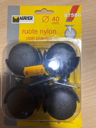 ruote nylon con piastra 40mm