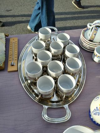 10 tazzine ceramica Monopoli con scodellino