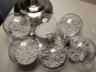 Set 6 palle natale neve plexiglass