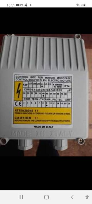 Quadro elettrico salva motore pompa sommersa.