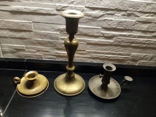 Porta candele in ottone vintage