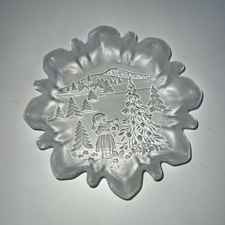 Piatto per biscotti in vetro decorazione natalizia