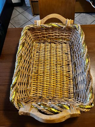 Cesto grande rettangolare in vimini