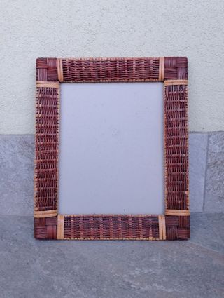 Cornice portafoto legno vimini