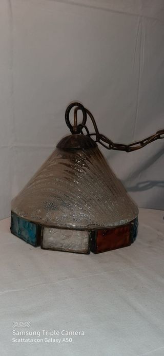 Lampadario paralume retrò bronzo