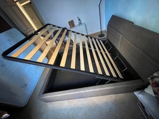 letto matrimoniale pelle contenitore